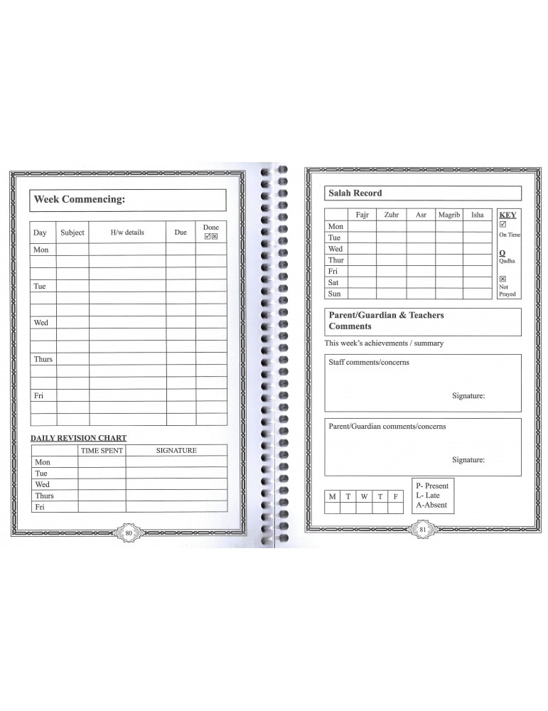 Madrasah Pupil Planner And Homework Diary