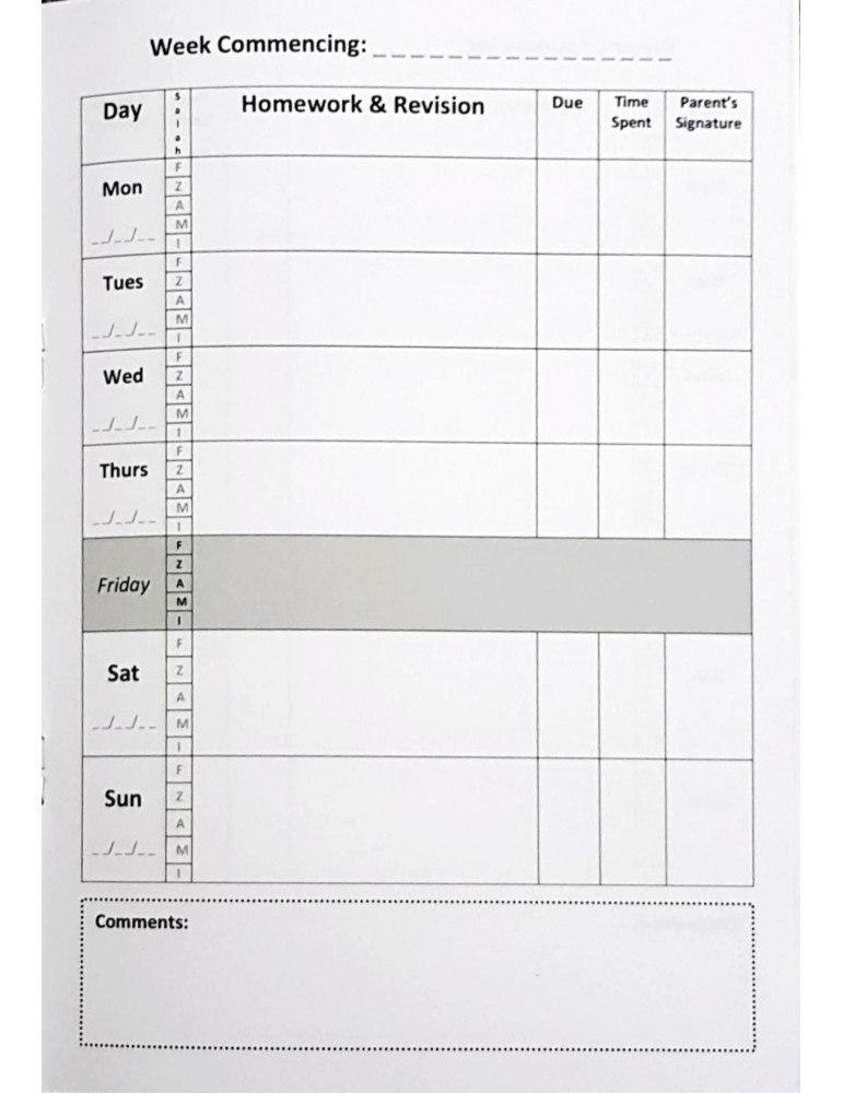 Homework Diary
