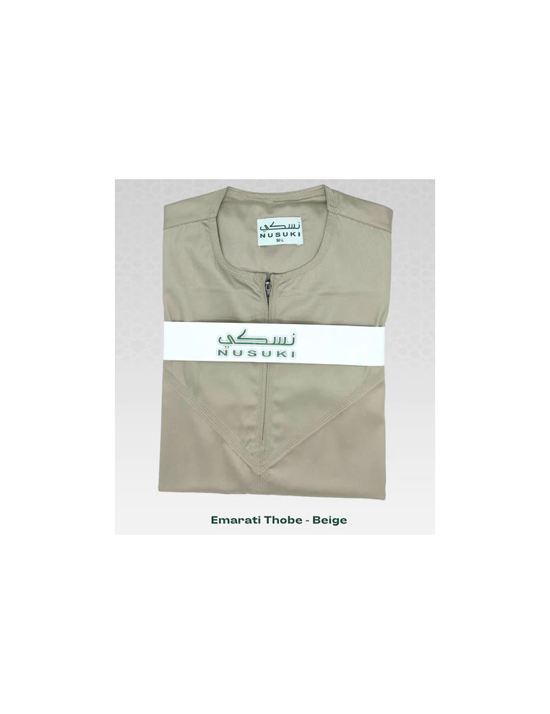 Nusuki Emarati Thobe with Tassel - Beige